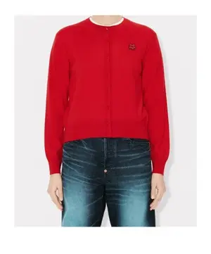 Kenzo Boke Flower' Embroidered Cardigan In Merino Wool