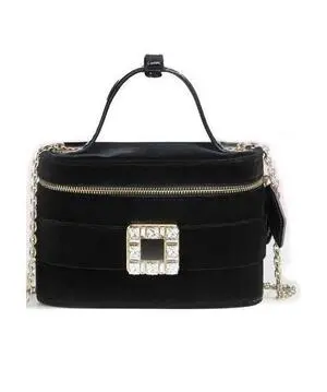 ROGER VIVIER Vanity Strass Buckle Micro Tote Bag - Black