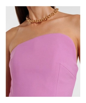 Solace Britt Pleated Strapless Gown