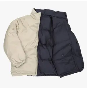 Miu Miu Reversible Technical Pongé Down Jacket - Beige/blue