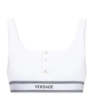 Versace Ribbed Bralette - White