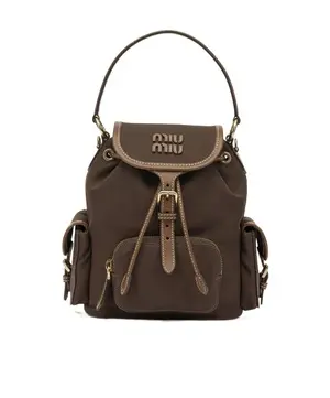 Miu Miu Logo-detailed Backpack - Black