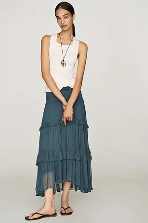 Anthropologie Tiered Balkans Maxi Skirt