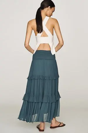 Anthropologie Tiered Balkans Maxi Skirt