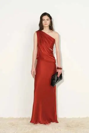 Fabrique Aurora Draped One Shoulder Top And Skirt Set