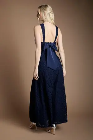 Coast Lace Cross Halterneck Maxi Dress - Navy