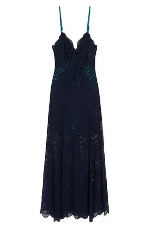 Rabanne Embroidered Stretch Lace Maxi Dress
