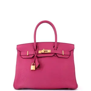 Hermès Birkin Handbag Fjord With Gold Hardware 30 - Pink