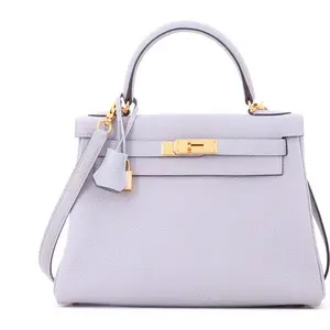 Hermès Kelly Handbag Togo With Gold Hardware 28 - Blue