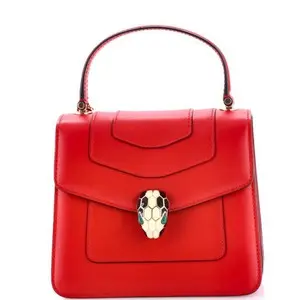 BVLGARI Serpenti Forever Top Handle Bag Leather Small - Red