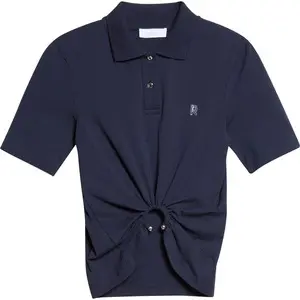 Rabanne Pierced Stretch Cotton Polo - Deep Navy