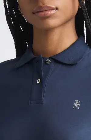 Rabanne Pierced Stretch Cotton Polo - Deep Navy