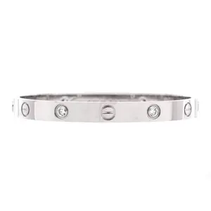 CARTIER Love 4 Diamond Bracelet 18k White Gold And Diamonds - Metallic Gold