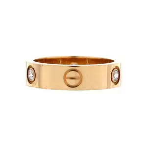 CARTIER Love 3 Diamonds Band Ring 18k Yellow Gold With Diamonds