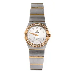 OMEGA Constellation Quartz Watch Stainless Steel And Rose Gold With Diamond Bezel And Markers 30 - Metallic Silver