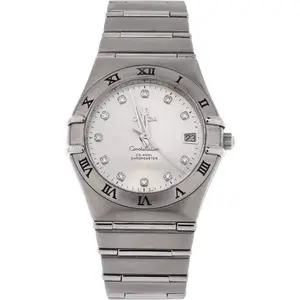 OMEGA Constellation Co-axial Chronometer Automatic Watch Stainless Steel With Diamond Markers 35 - Metallic Silver