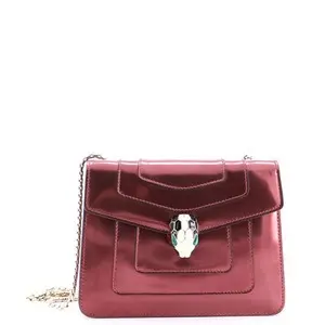 BVLGARI Serpenti Forever Square Shoulder Bag Metallic Leather Small