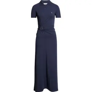 Rabanne Piercing Cotton Jersey Maxi Polo Dress