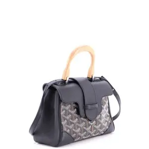 Goyard Saigon Top Handle Bag Coated Canvas With Leather Mini
