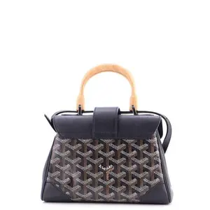 Goyard Saigon Top Handle Bag Coated Canvas With Leather Mini