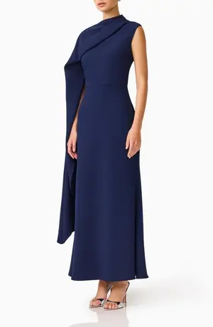 ELLIATT Leonara Asymmetric Cape Dress