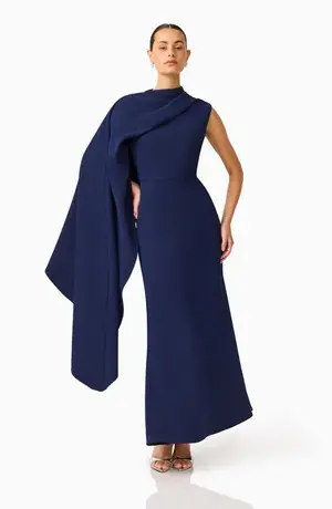 ELLIATT Leonara Asymmetric Cape Dress