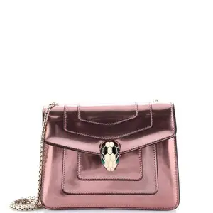 BVLGARI Serpenti Forever Square Shoulder Bag Metallic Leather Small - Metallic Silver