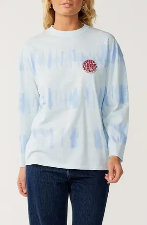 Rip Curl Tie-dye Long Sleeve Graphic T-shirt - Sky Blue