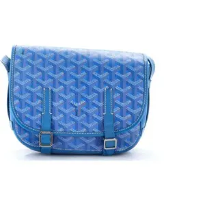 Goyard Belvedere Messenger Bag Coated Canvas With Leather Pm - Blue