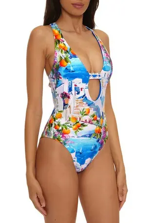 BECCA By Rebecca Virtue Mykonos Reversible One-piece Swimsuit