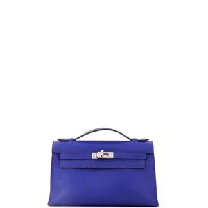 Hermès Kelly Pochette Swift - Blue