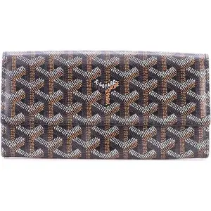 Goyard Varenne Wallet Coated Canvas Long - Black