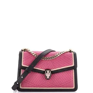 BVLGARI Serpenti Forever Shoulder Bag Quilted Leather - Pink