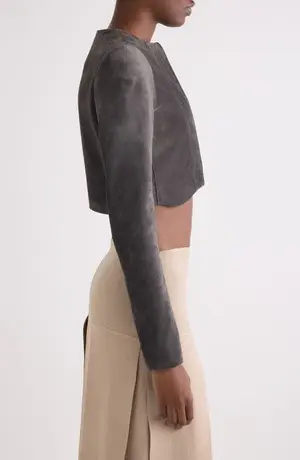 Alaïa Crop Suede Jacket