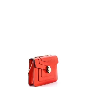 BVLGARI Serpenti Forever Square Shoulder Bag Metallic Leather Small
