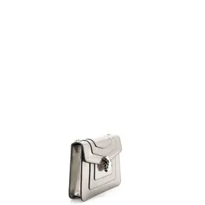 BVLGARI Serpenti Forever Square Shoulder Bag Metallic Leather Small