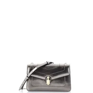 BVLGARI Serpenti Forever Shoulder Bag Metallic Leather Small - Metallic Silver