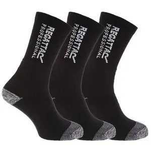 REGATTA Hardwearing Winter Work Socks - Black