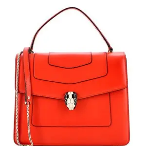 BVLGARI Serpenti Forever Top Handle Bag Leather Medium - Red