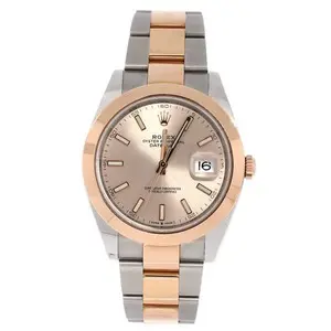 ROLEX Oyster Perpetual Datejust Automatic Watch Stainless Steel And Rose Gold 41 - Metallic Silver