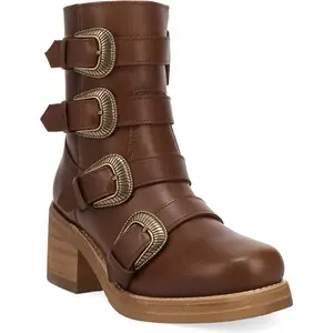 DINGO Topanga Buckle Strap Bootie - Brown
