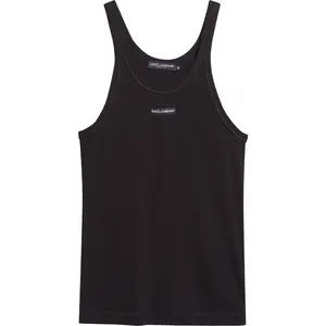 Dolce & Gabbana Logo Patch Tank Top - Black