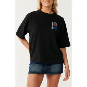 Rip Curl Surf The World Boxy Graphic T-shirt - Black