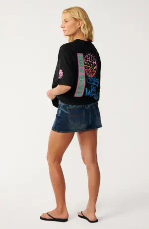 Rip Curl Surf The World Boxy Graphic T-shirt - Black
