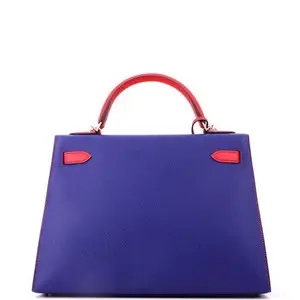Hermès Kelly Handbag Bicolor Epsom With Brushed Palladium Hardware 32