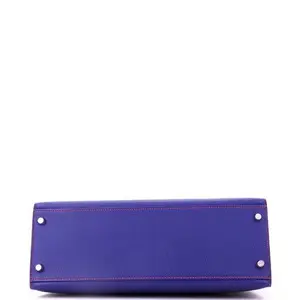 Hermès Kelly Handbag Bicolor Epsom With Brushed Palladium Hardware 32