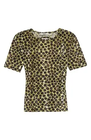 SIEDRES Idyl Print Velvet Devoré Cutout Back Top - Black Multi