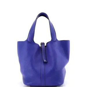 Hermès Picotin Lock Bag Clemence Gm - Blue