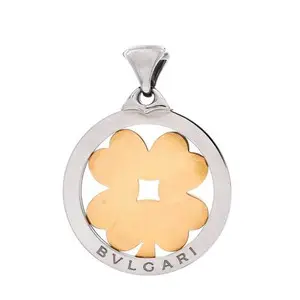 BVLGARI Tondo Clover Pendant Pendant & Charms Stainless Steel With 18k Yellow Gold - Metallic Silver