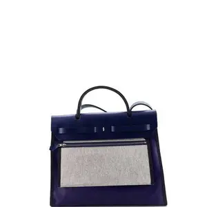 Hermès Herbag Zip Berline Vache Canvas And Leather 31